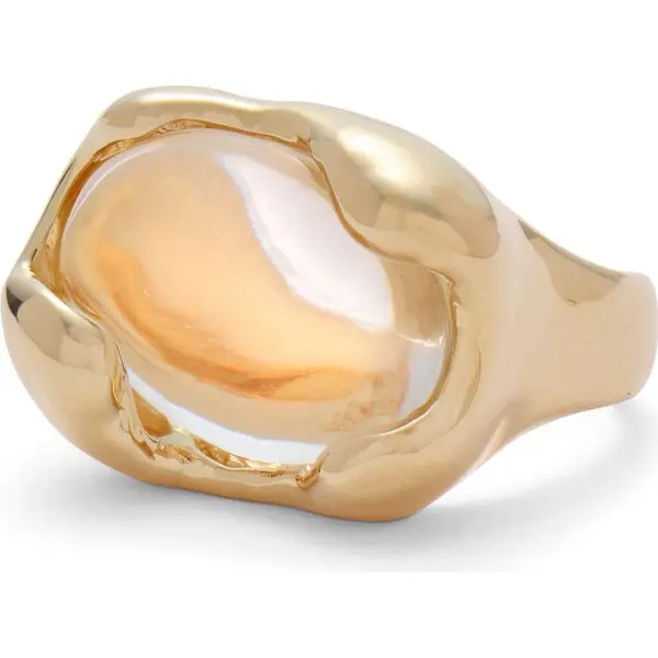 Lady Grey Quartz Cove Band Ring - Gold
