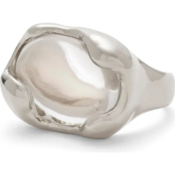 Lady Grey Quartz Cove Band Ring - Silver