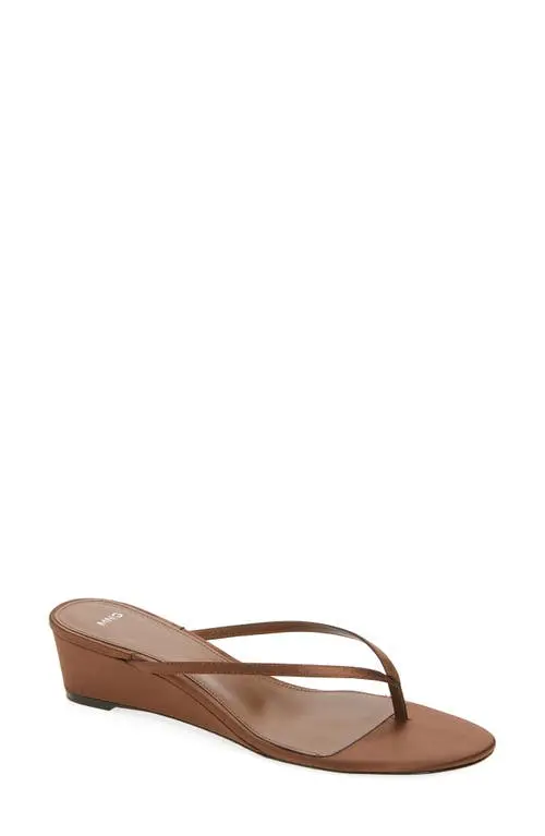 Mango Bombay Wedge Sandal - Chocolate