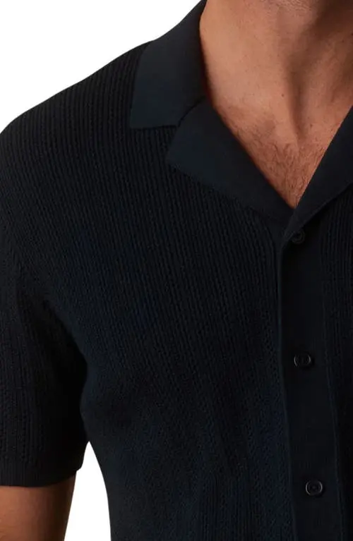 THE NORMAL BRAND Robles Texture Knit Camp Shirt - Dark Oasis