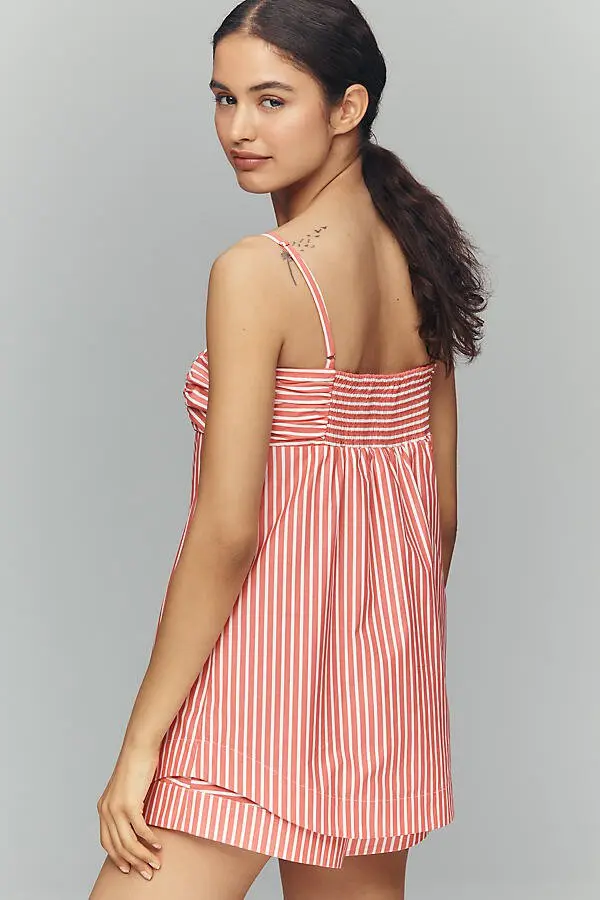 Maeve Ruched Cotton Romper