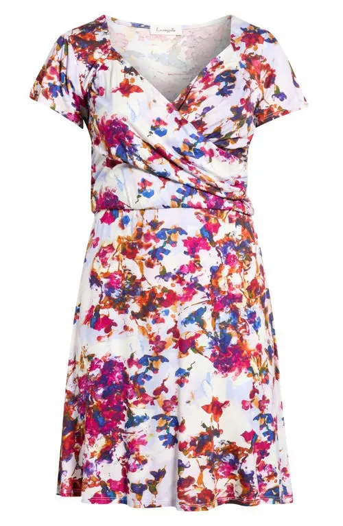 Loveappella Print Faux Wrap Dress