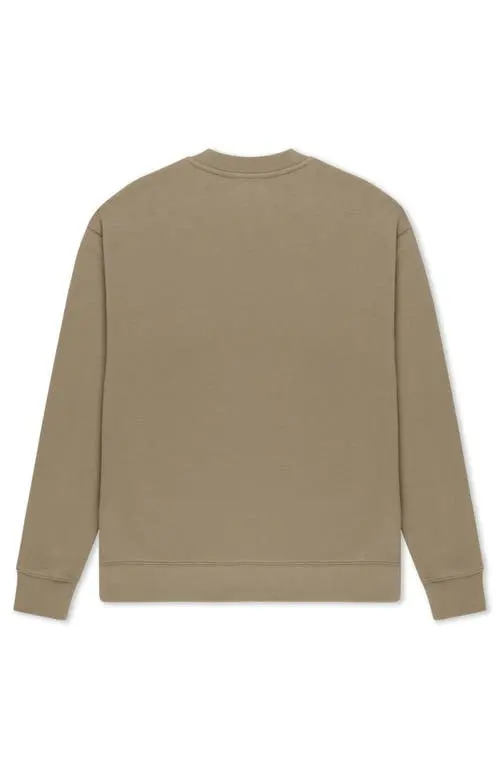 DALIX Relaxed Fit Midweight Fleece Crewneck Sweatshirt - Sand