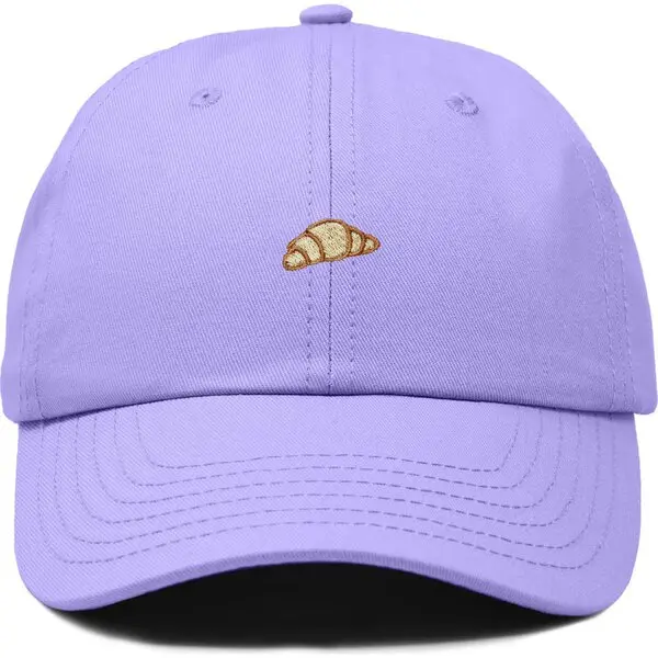 DALIX Croissant Embroidered Dad Cap - Lavender