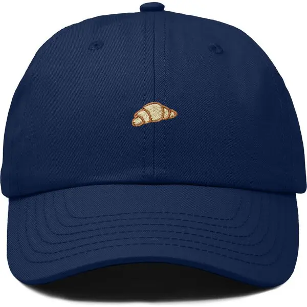 DALIX Croissant Embroidered Dad Cap - Navy Blue