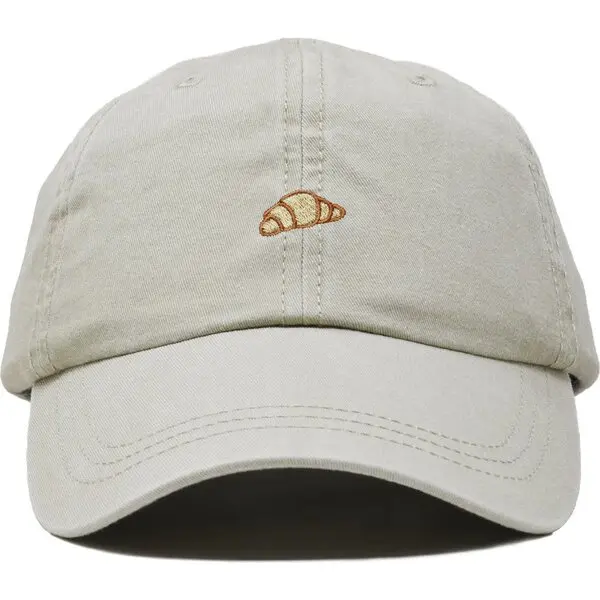 DALIX Croissant Dad Cap - Washed Stone White