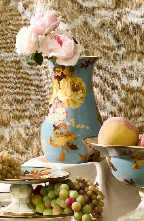 MACKENZIE-CHILDS Wild Rose Tall Vase - Blue