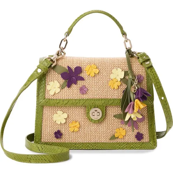 Brahmin Small Hallie Top Handle Bag - Green Multi