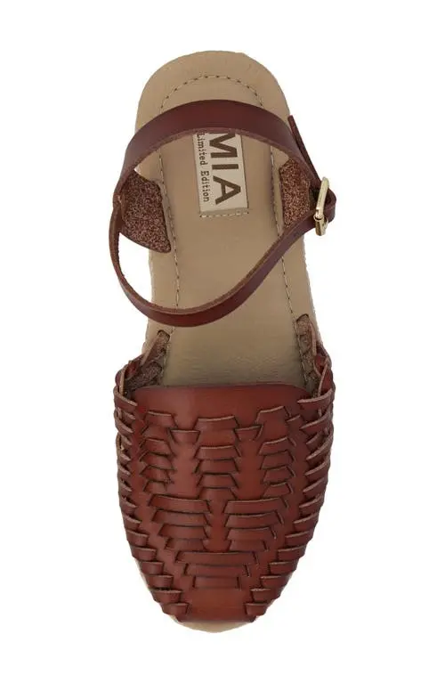 Mia Eshani Ankle Strap Espadrille Sandal - Cognac Bon