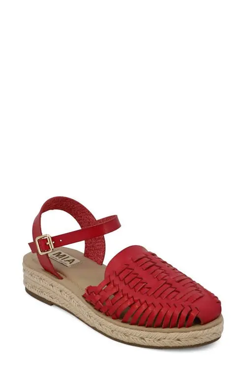 Mia Eshani Ankle Strap Espadrille Sandal - Red Bonanz