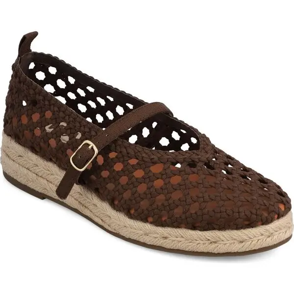 Mia Espadrille Platform Mary Jane - Brown Gros