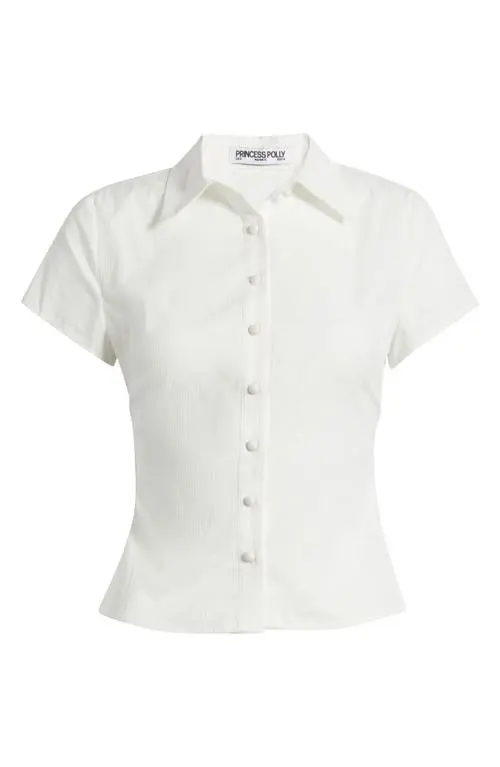 Princess Polly Lift Off Button-up Shirt - White