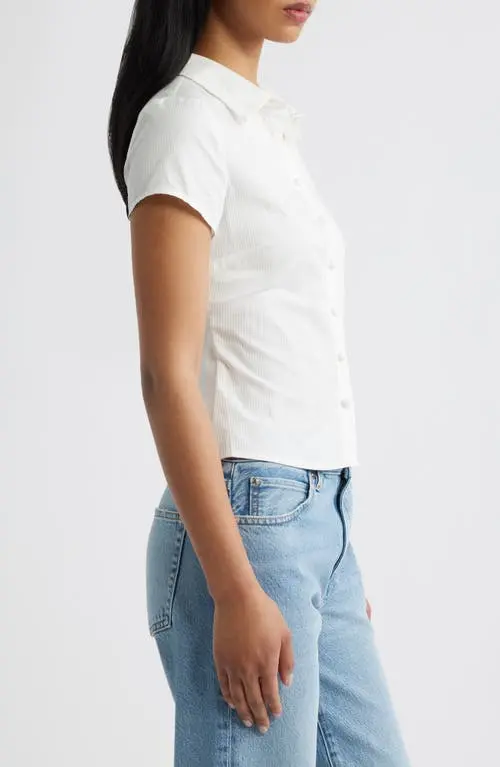 Princess Polly Lift Off Striped Button-up Shirt