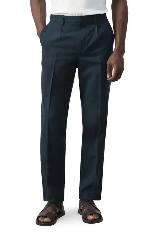 Mango Slim Fit Pants - Navy