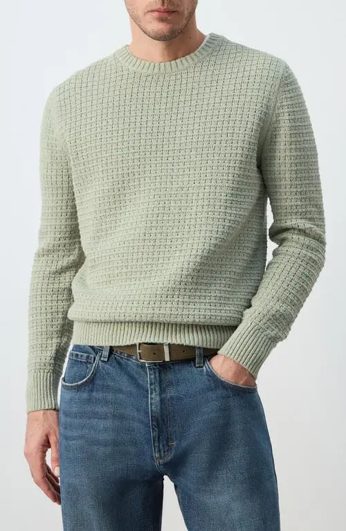 Mango Crewneck Open Knit Sweater - Mint Green