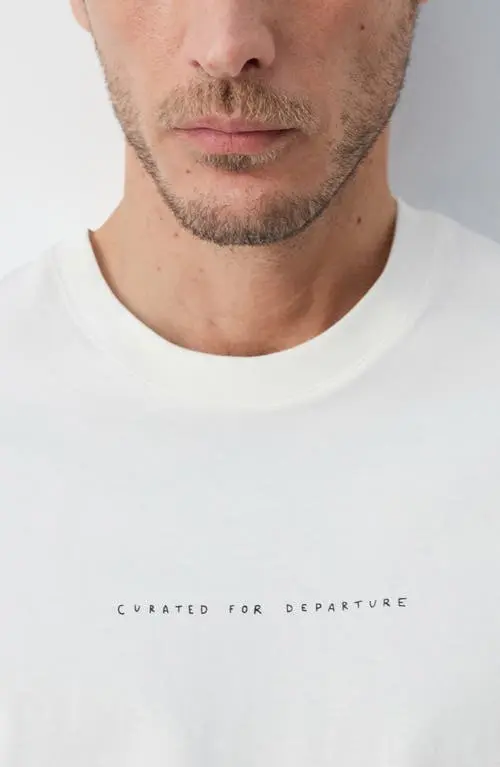 Mango Departure Cotton Graphic T-shirt - White