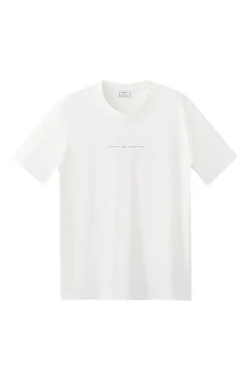 Mango Departure Cotton Graphic T-shirt - White