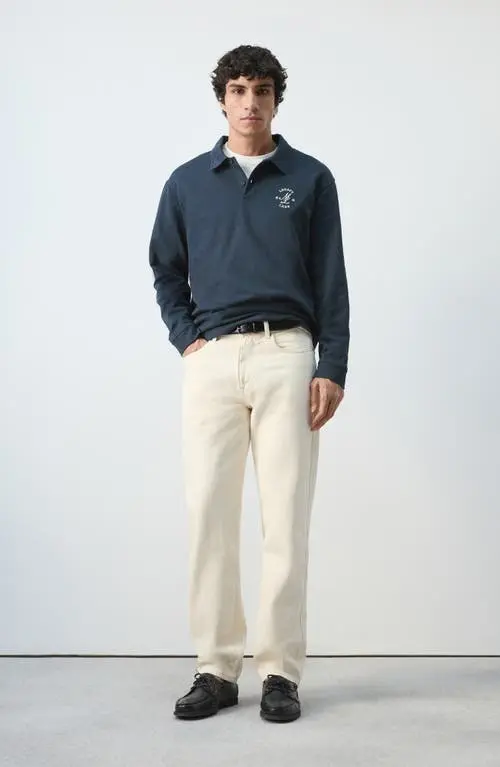 Mango Cotton Embroidered Graphic Polo