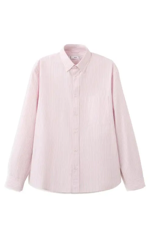 Mango Relaxed Fit Stripe Cotton Button-up Shirt