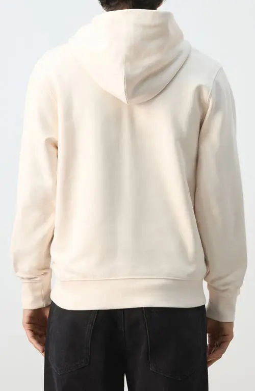 Mango Regular Fit Cotton Fleece Hoodie - Ecru