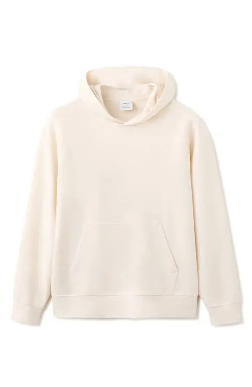 Mango Regular Fit Cotton Fleece Hoodie - Ecru