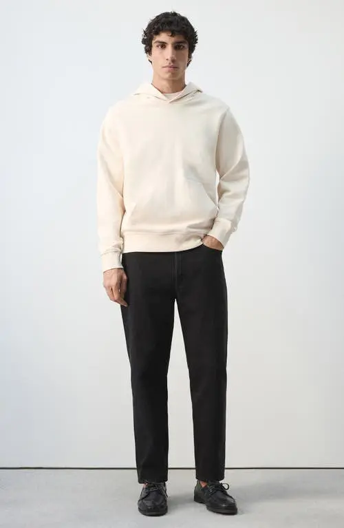 Mango Regular Fit Cotton Fleece Hoodie - Ecru