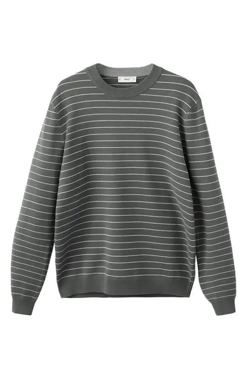 Mango Striped Jersey Crewneck Sweater