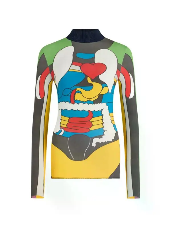 JEAN PAUL GAULTIER Body Map Print Long-sleeved Top