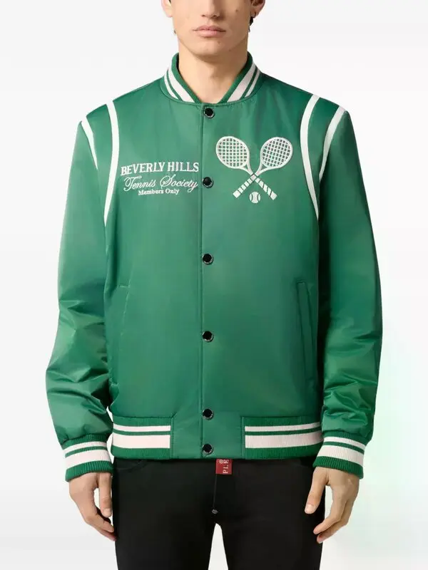 Philipp Plein Long-sleeve Bomber Jacket With Embroidered Details