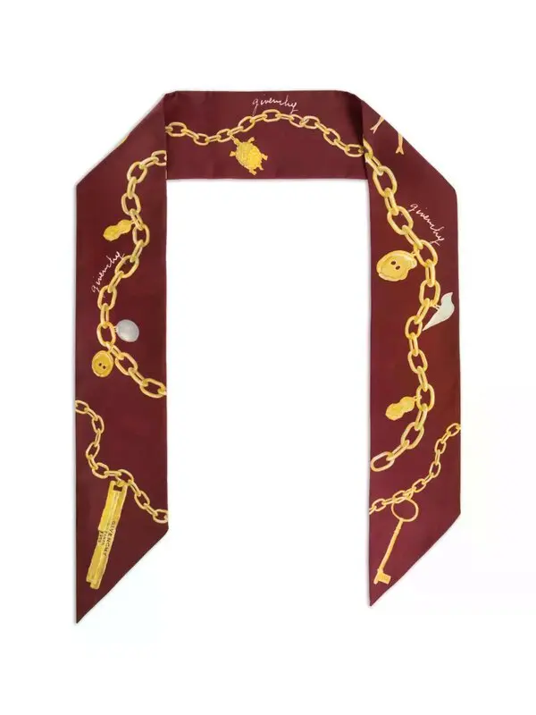 Givenchy Chain-print Scarf - Red