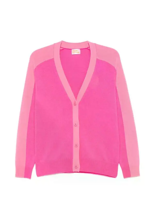 From Future Two-tone V-neck Cardigan