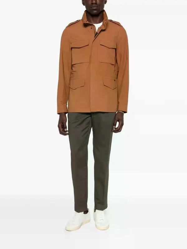 MOORER Denver Flap-pocket Jacket - Brown