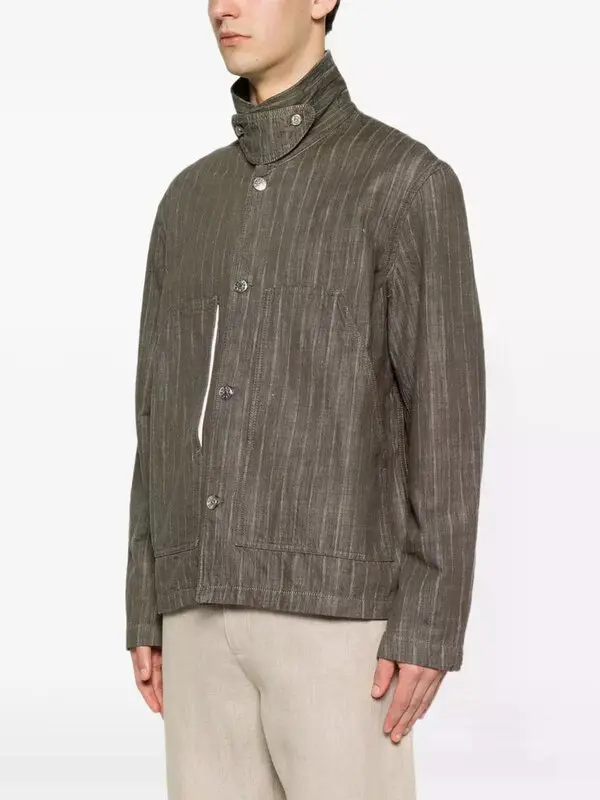 SUNFLOWER Labour Stripe-pattern Button-up Jacket