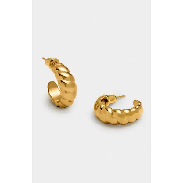 KATIE LOXTON Harper Twist Hoop Earrings - Gold Coated