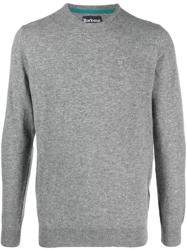 Barbour Logo-embroidered Wool Sweater - Grey