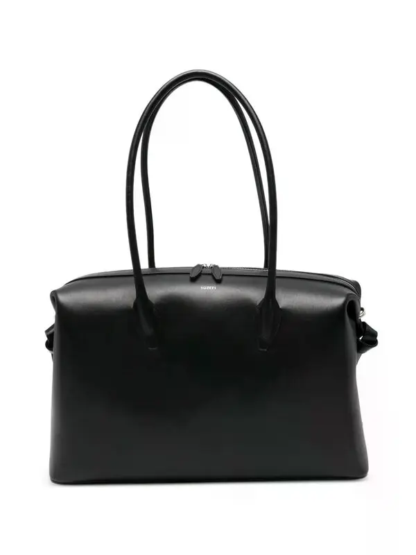 Yuzefi Large Brioche Leather Tote Bag - Black