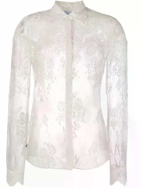 Carine Gilson Lace Appliqué Long-sleeve Shirt