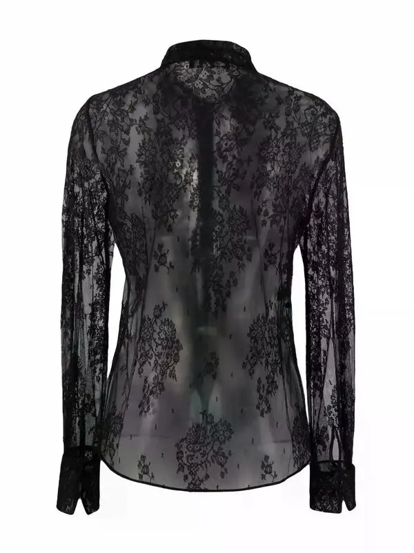 Carine Gilson Floral-lace Long-sleeve Blouse