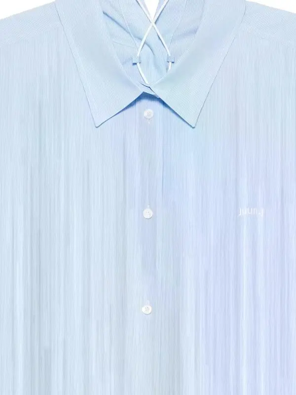 JUUN.J Lace-up Pinstripe Shirt