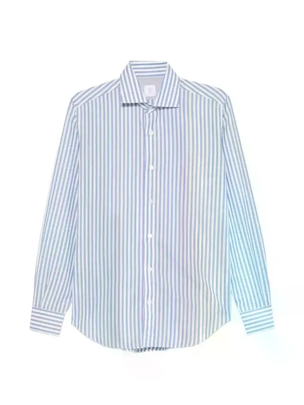 Eleventy Vertical-stripe Spread-collar Shirt