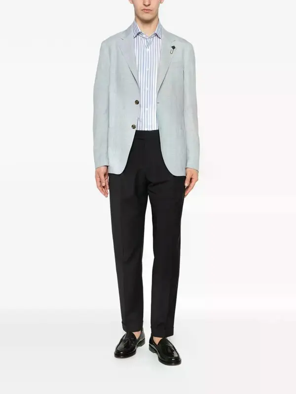 Eleventy Vertical-stripe Spread-collar Shirt