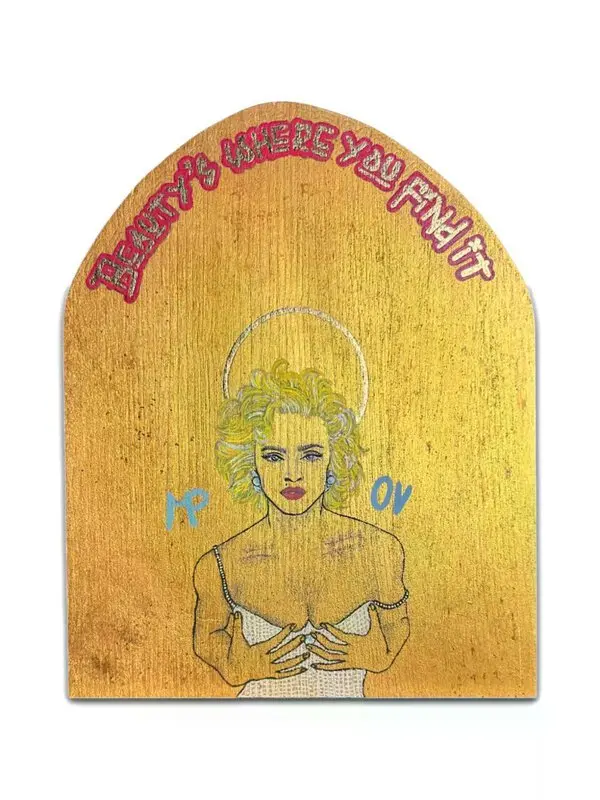 VJ’S MIND Icone Vergine Showbiz Wall Painting - Gold