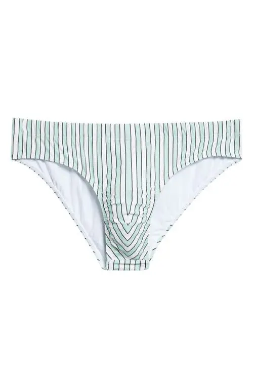 TOM FORD Baton Stripe Shiny Jersey Swim Briefs - Combo Light Green/white
