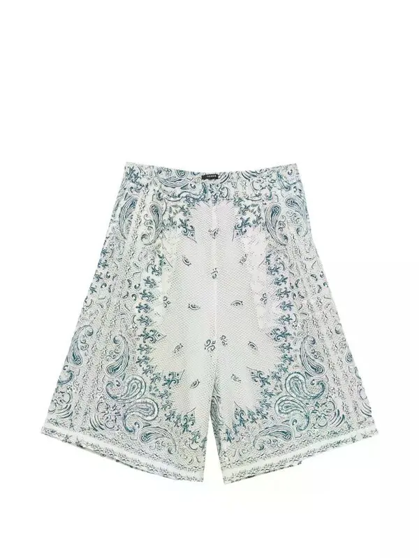 TAAKK Paisley-print Mesh Shorts