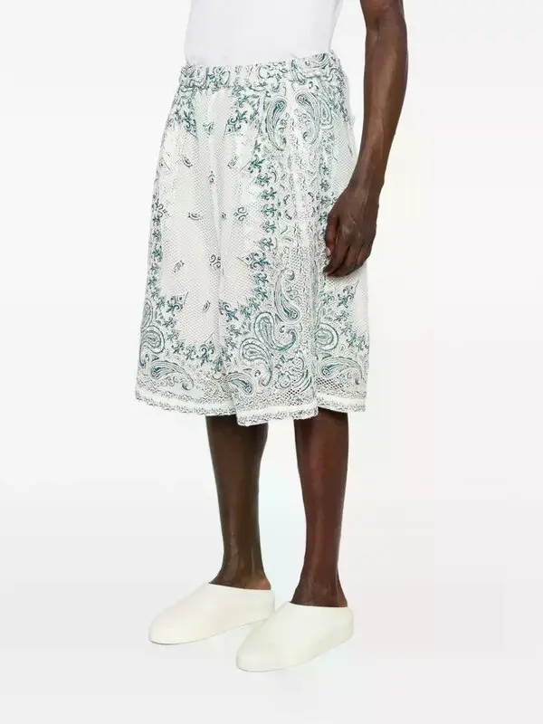 TAAKK Paisley-print Mesh Shorts