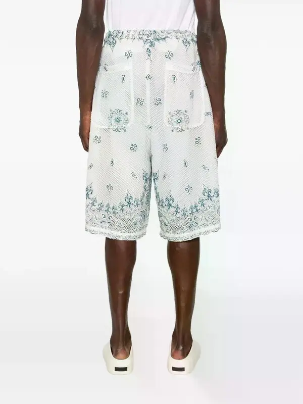 TAAKK Paisley-print Mesh Shorts