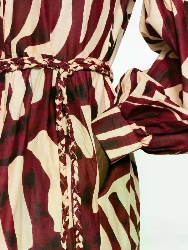 CONNOR&BLAKE Zebra-print Braided-belt Maxi Dress