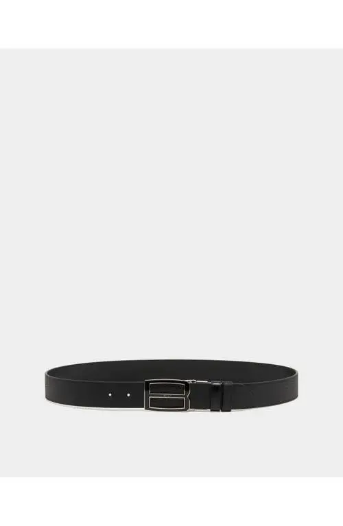 Bally Iconic Buckle Adjustable And Reversible Leather Belt