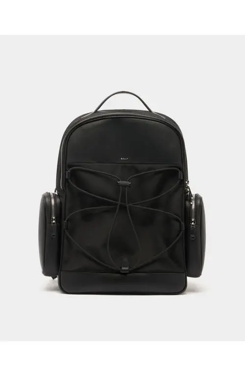 Bally Backpack In Nylon And Recycled Leather - Black