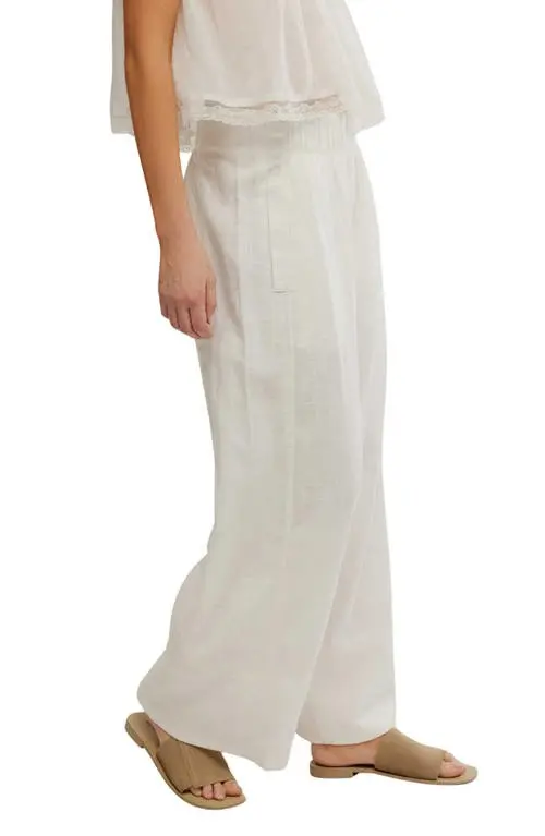 Free People Day's End Linen & Cotton Pants - Clean Ivory